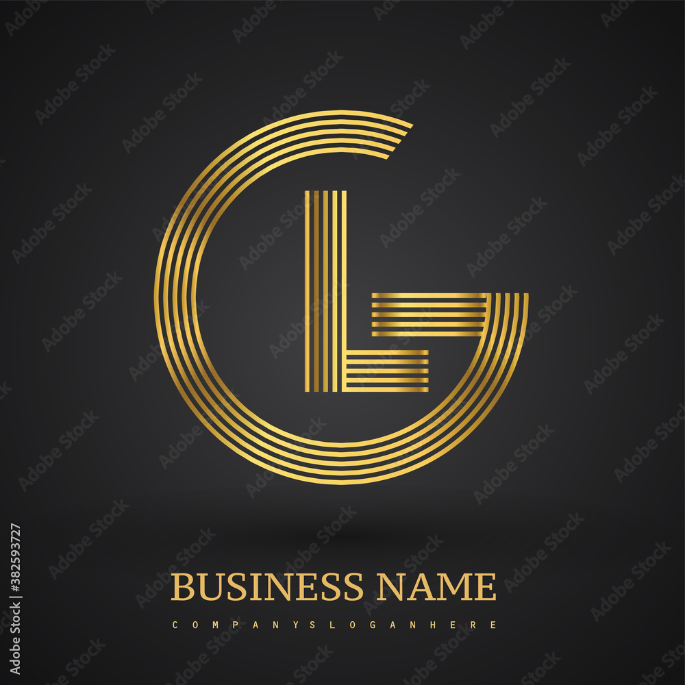 Letter GL linked logo design circle G shape. Elegant golden colored ...