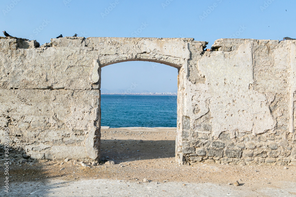 Jail destroyed by bombing on Fronton Island. Prison for terrorists and ...