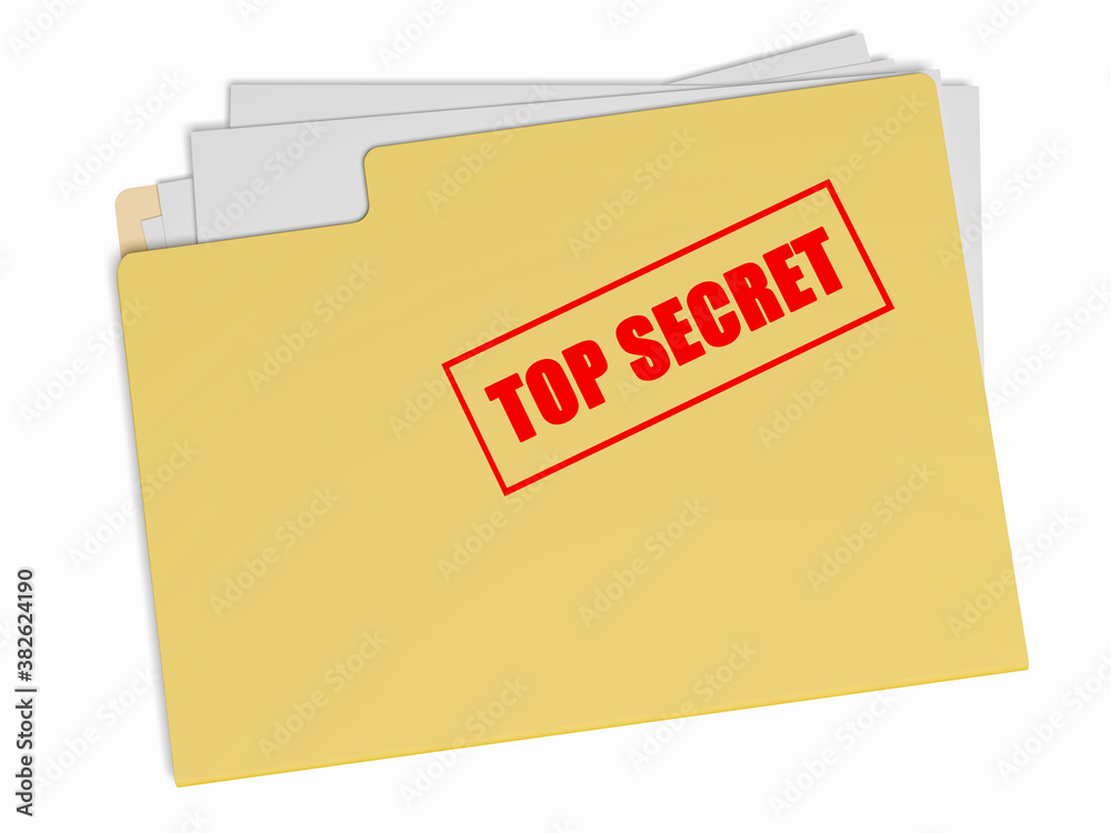 Top secret file folder on white Stock Illustration | Adobe Stock