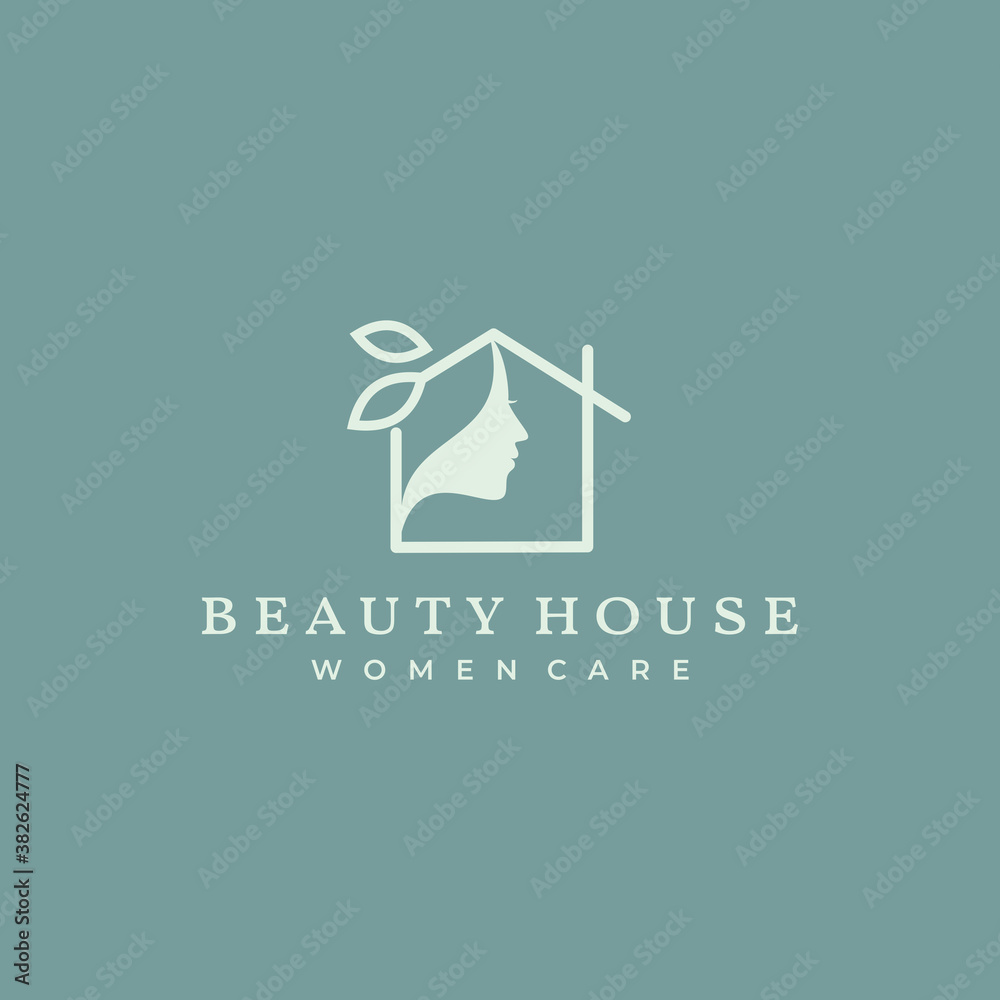 Beauty House Women Care Logo Design Vector Stock Vector | Adobe Stock