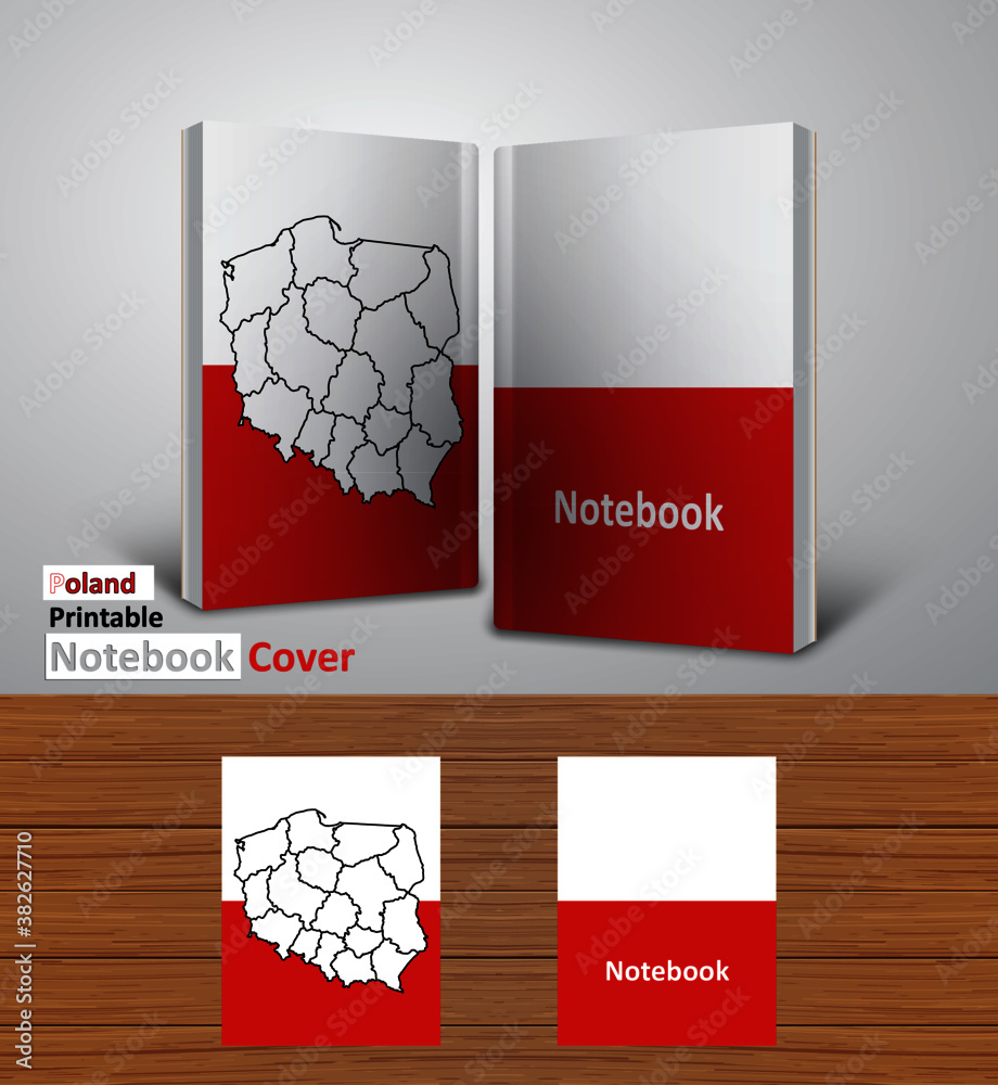Poland Notebook Design Mockup - 3D Book Template - National Country Map ...