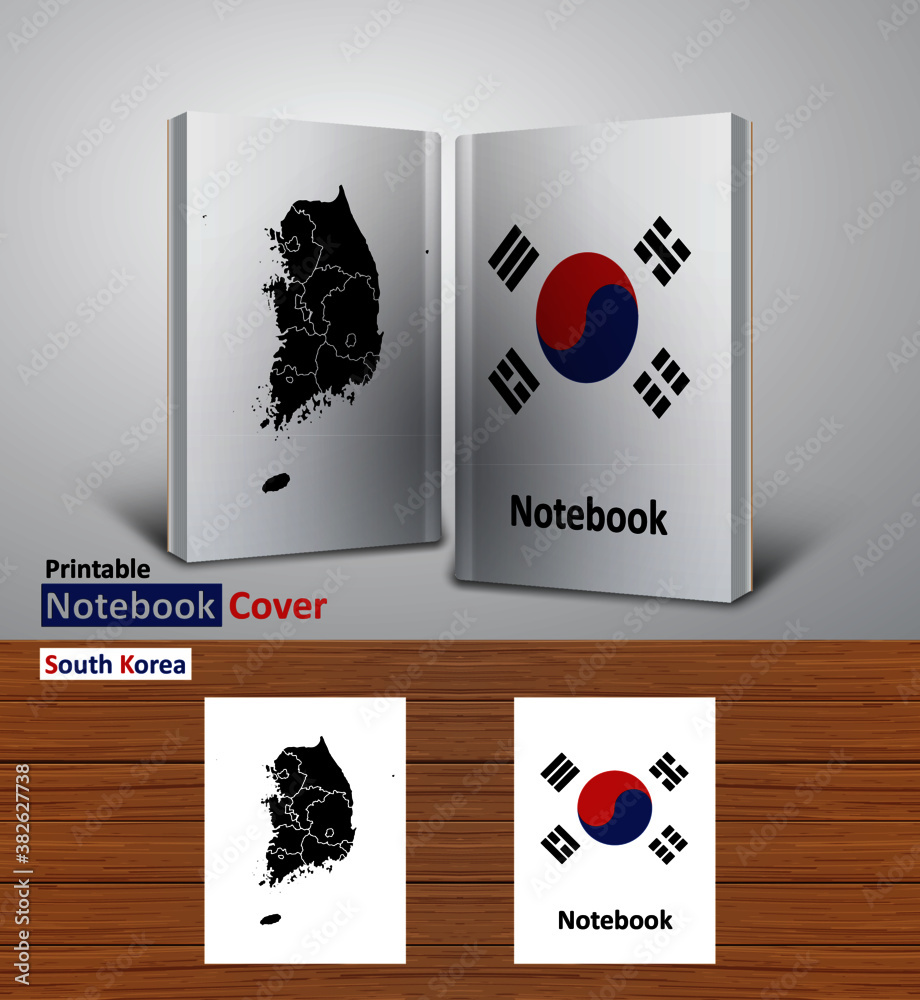 South Korea Notebook Design Mockup - 3D Book Template - National ...