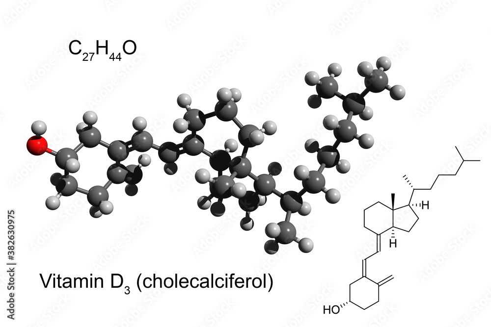 Chemical formula, structural formula and 3D ball-and-stick model of ...