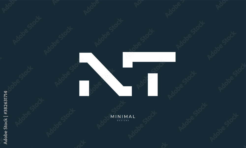 Alphabet letter icon logo NT Stock Vector | Adobe Stock