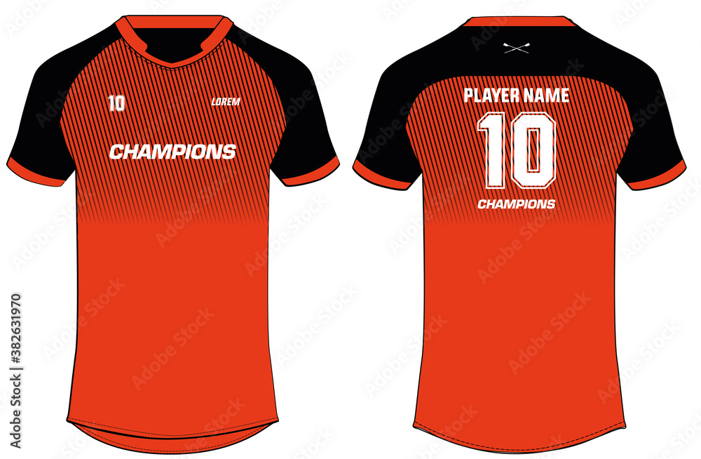 Sports t-shirt jersey design template, mock up sports kit with front ...
