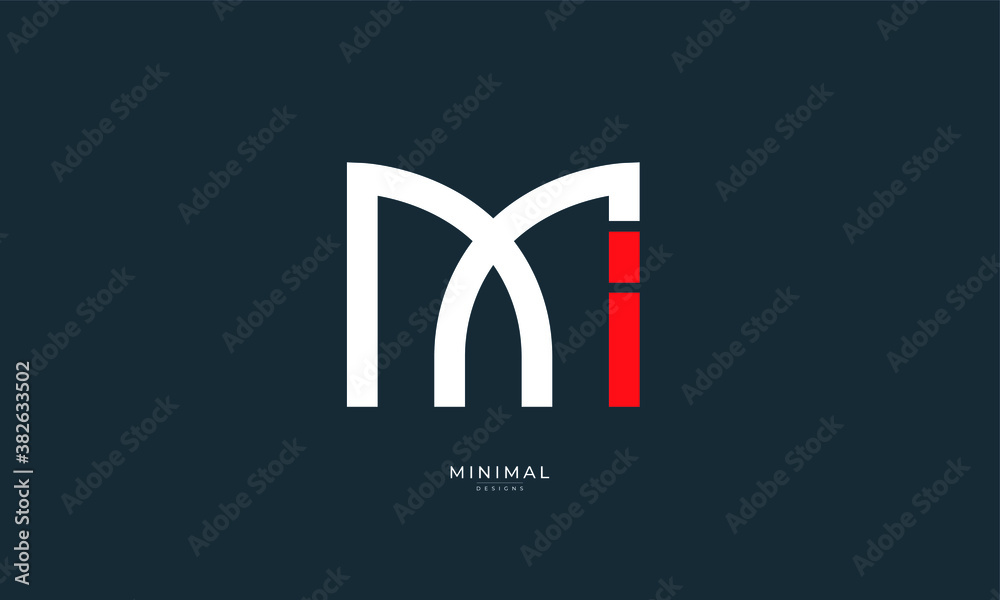 Alphabet letter icon logo MI Stock Vector | Adobe Stock