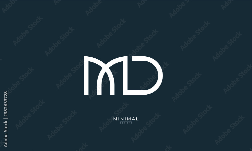 Alphabet letter icon logo MD Stock Vector | Adobe Stock