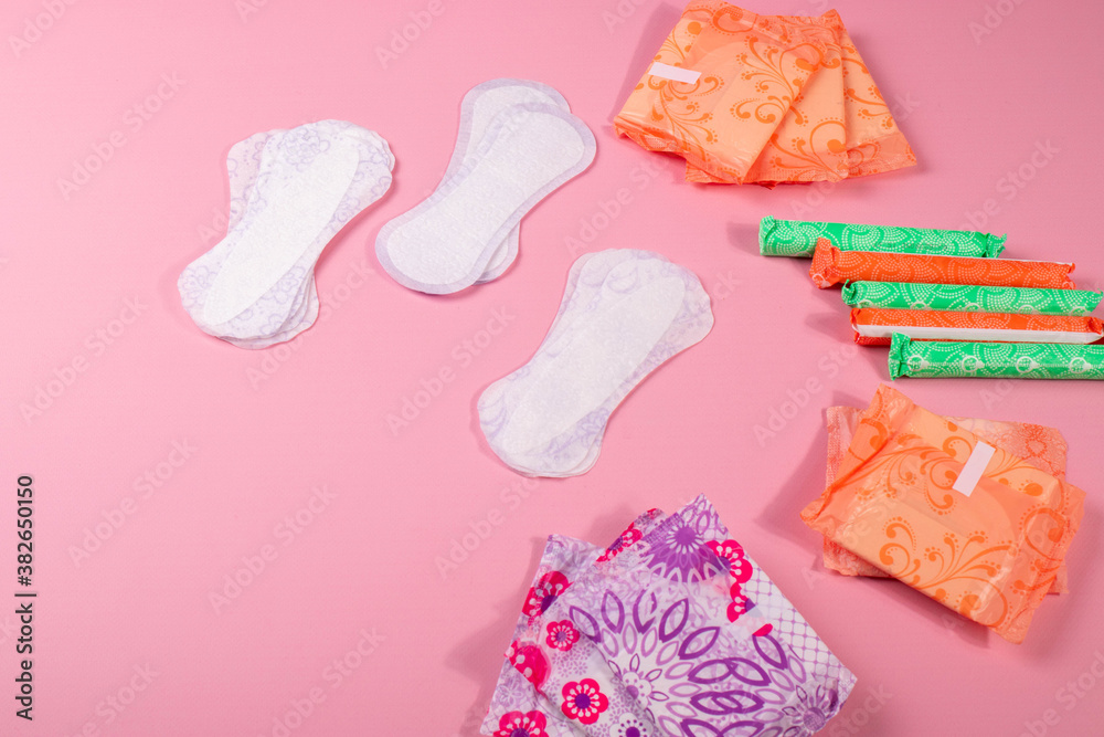 individual hygeine items for females during menstruation period Stock ...