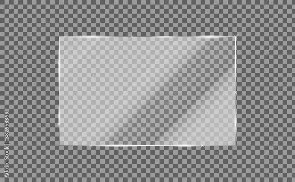 Rectangle glass frame on transparent background Stock Vector | Adobe Stock