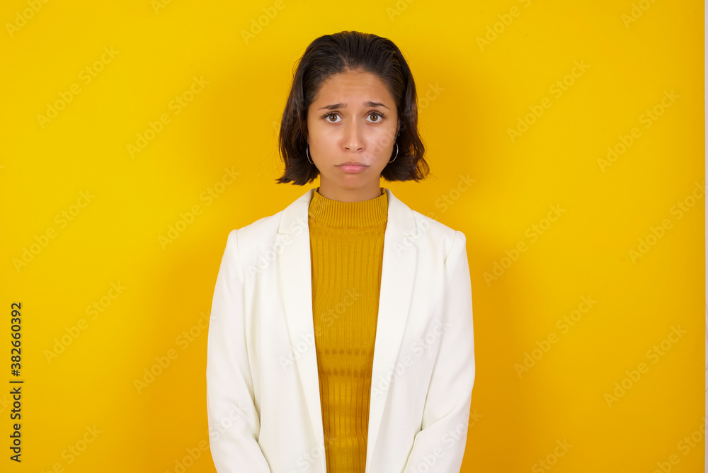 Beautiful face of sad woman crying desperate and depressed with tears ...