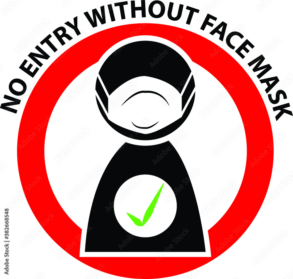 No entry without face mask symbol Stock Vector | Adobe Stock
