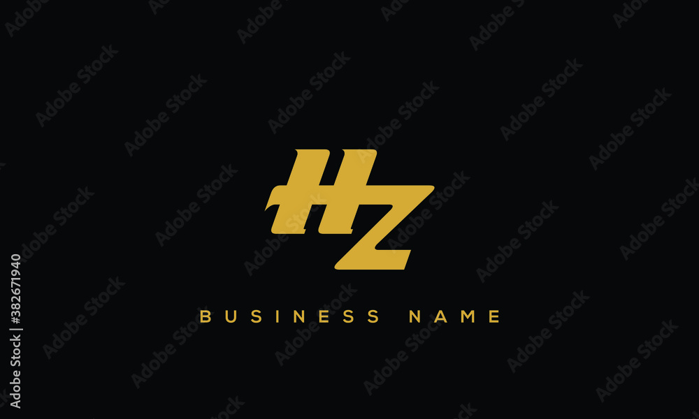 Initial letter HZ logo icon design template elements, ZH alphabet ...