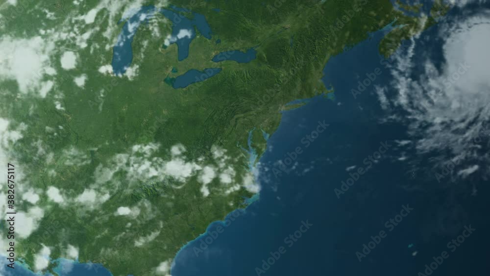 Earth Zoom out from New York to see the Earth from space Texture map ...