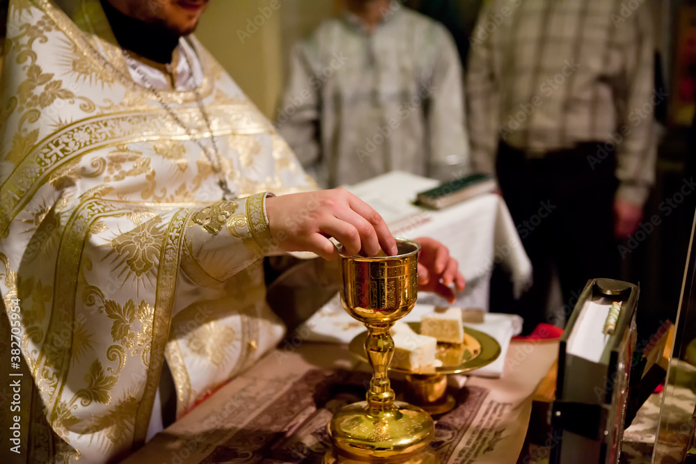 Preparation of Holy Communion in the Temple Altar Stock Photo | Adobe Stock