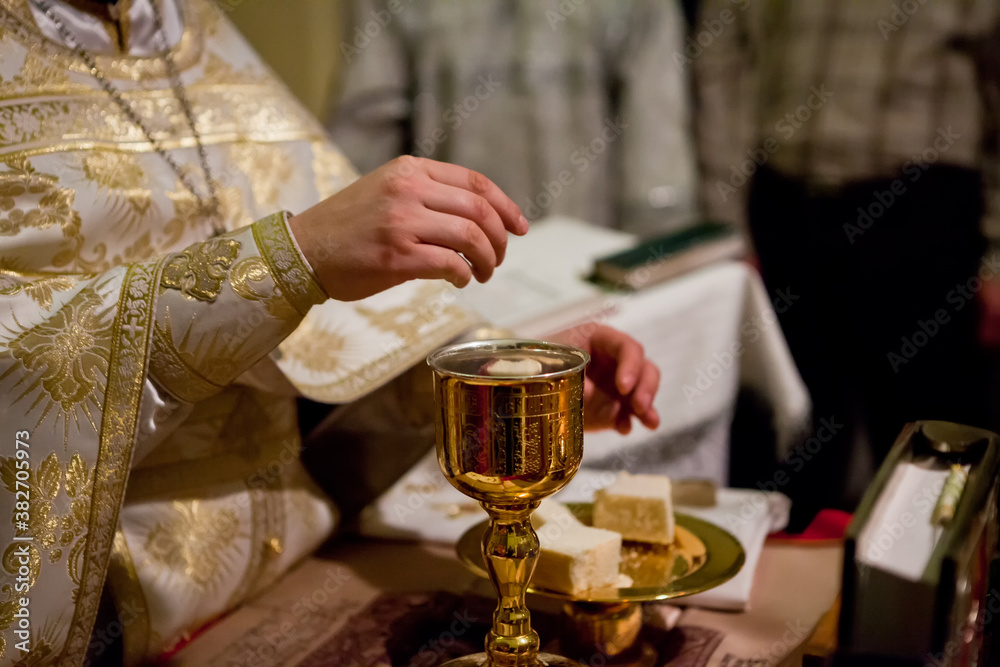 Preparation of Holy Communion in the Temple Altar Stock Photo | Adobe Stock