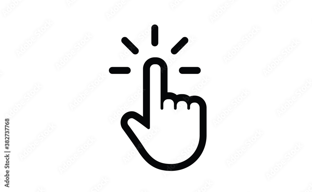 Hand click icon. Vector mouse pointer symbol. Stock Vector | Adobe Stock