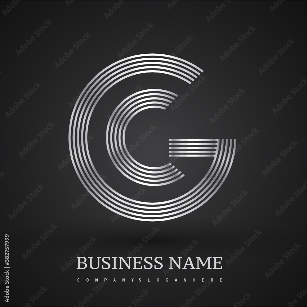 Letter GC logo design circle G shape. Elegant silver colored, symbol ...