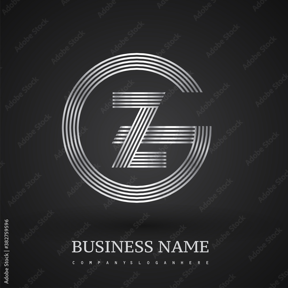 Letter ZG logo design circle G shape. Elegant silver colored, symbol ...