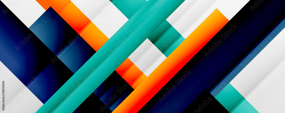 Geometric abstract backgrounds with shadow lines, modern forms ...