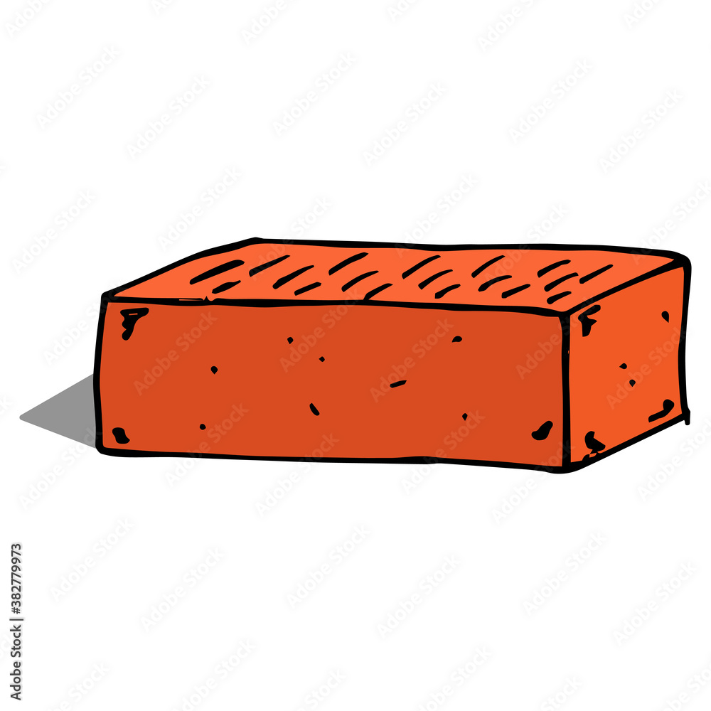Brick. Red brick. Vector illustration of a red brick building. Hand ...