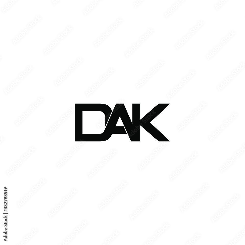 dak letter original monogram logo design Stock Vector | Adobe Stock