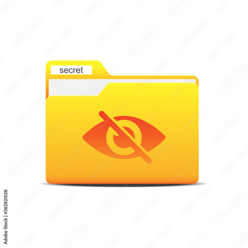 Hidden folder icon isolated on white background vector illustration ...