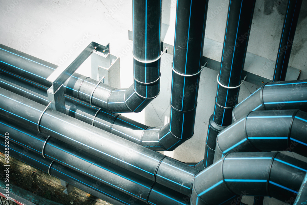 HDPE Pipeline Drainage Installation With Steel Support Pipe Embedded on ...