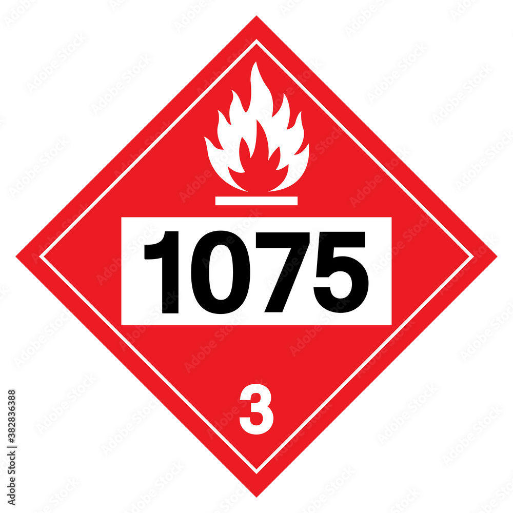 Liquified Petroleum Gas UN1075 Symbol Sign, Vector Illustration ...