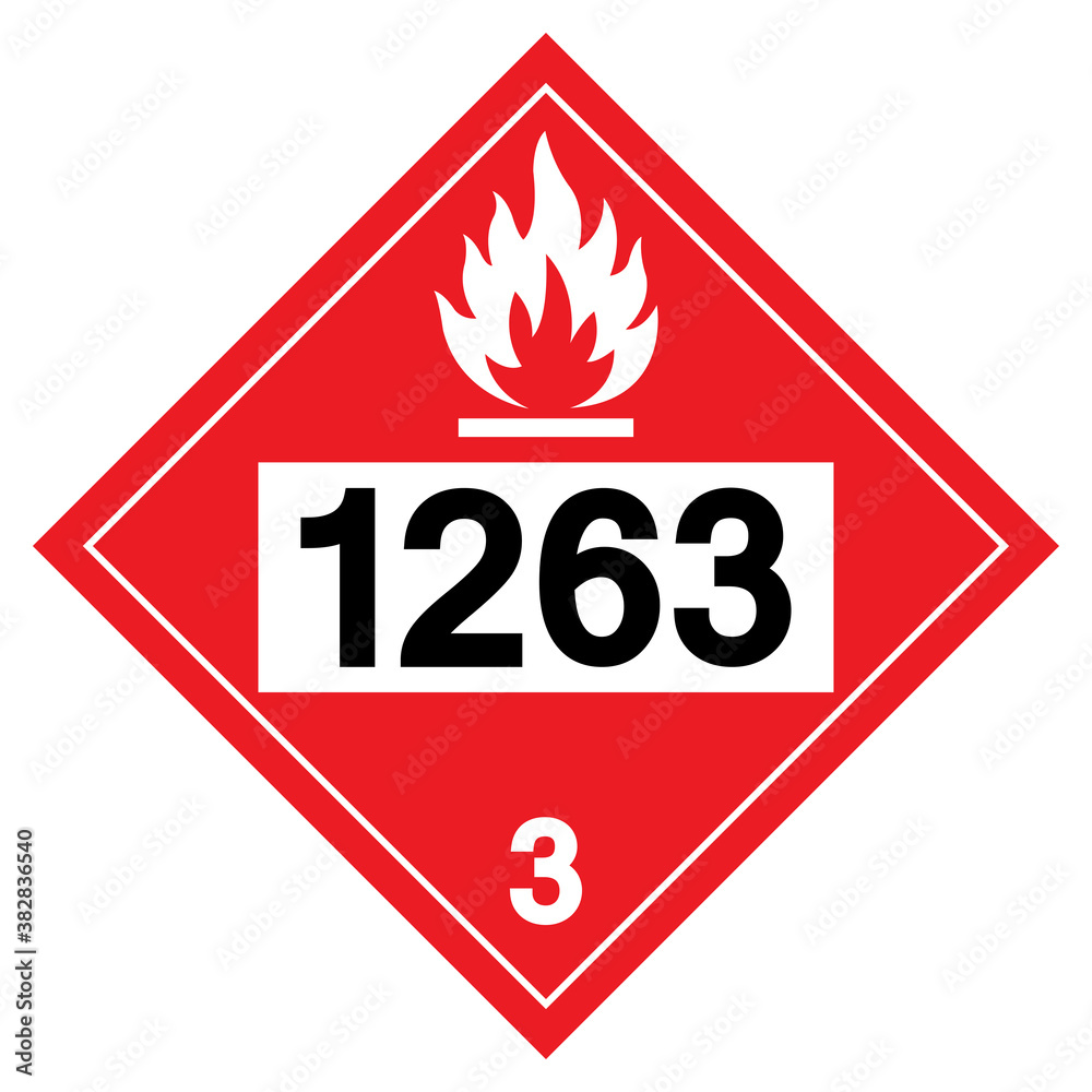 Class 3 Paint UN1263 Symbol Sign, Vector Illustration, Isolate On White ...