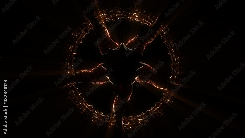 Blinking Hell Creature Sign VJ Loop - is a motion graphics clip ...
