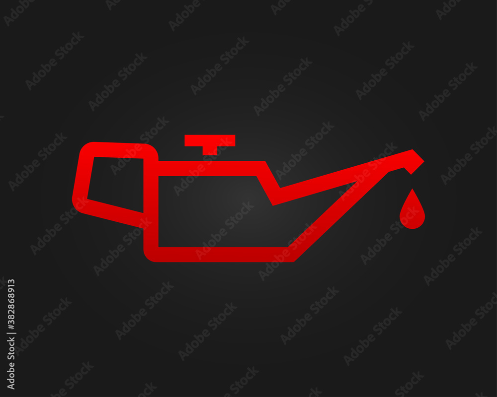 Car oil indicator icon on black background. Vector illustration. Stock ...