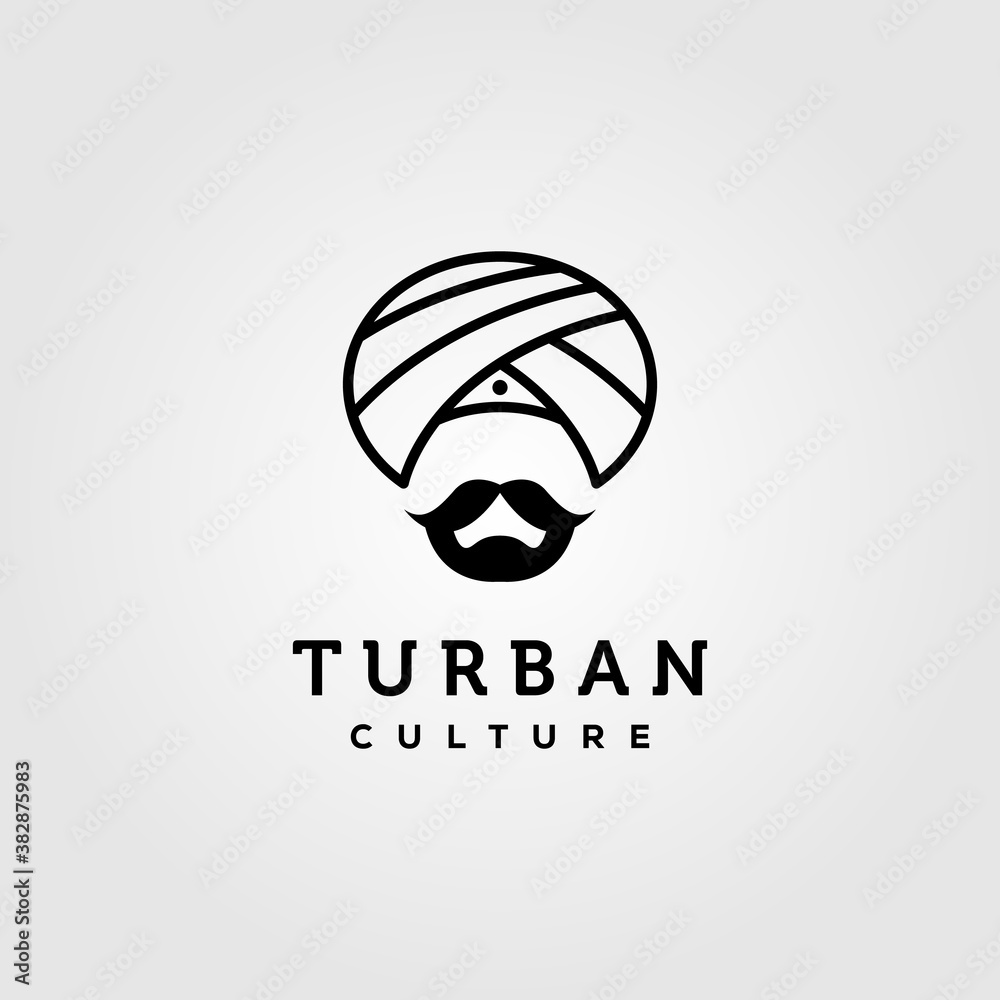 indian turban logo vector illustration design Stock Vector | Adobe Stock