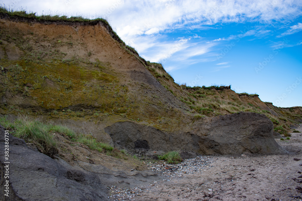 Nature background. Soft focus of geological structure, landslide on ...