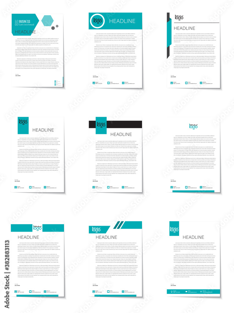 Letterhead modern design template and mockup minimalist style vector ...