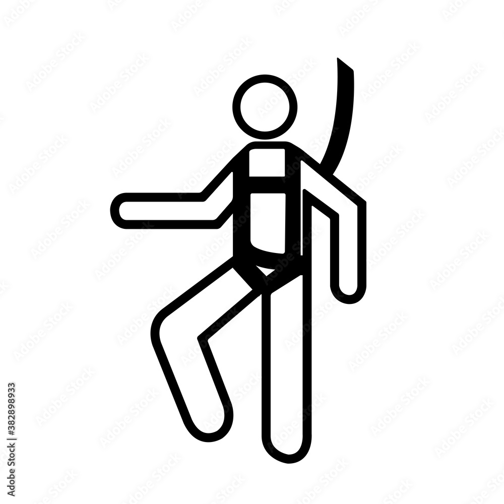 Safety Harness Black Icon,Vector Illustration, Isolated On White ...