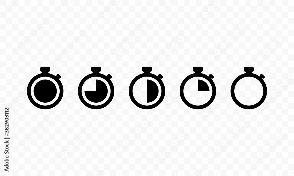 Timer. Countdown timer icon set. Timers symbol. Stopwatch collection ...