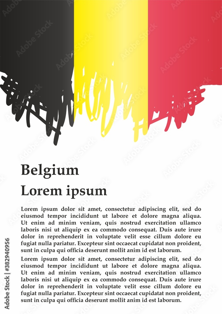 Flag of Belgium, Kingdom of Belgium. Template for award design, an ...