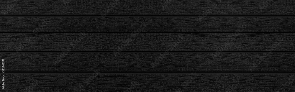 Panorama of Wood plank black timber texture and seamless background ...