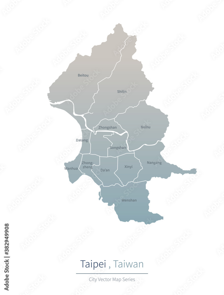 Taipei Map. vector map of major city in the Taiwan. Stock Vector ...