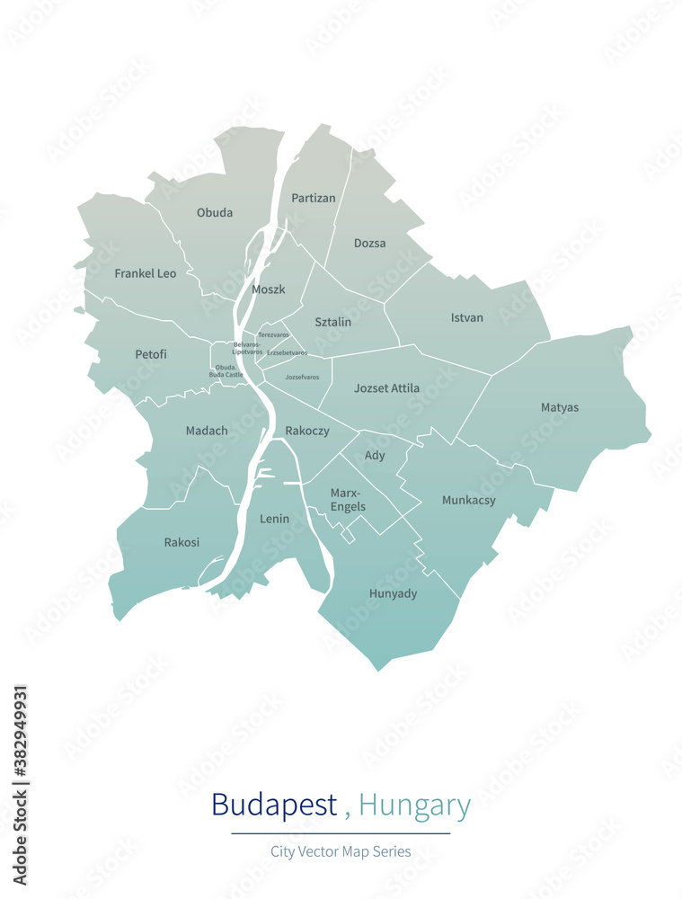 Budapest Map. vector map of major city in the Hungary. Stock Vector | Adobe Stock