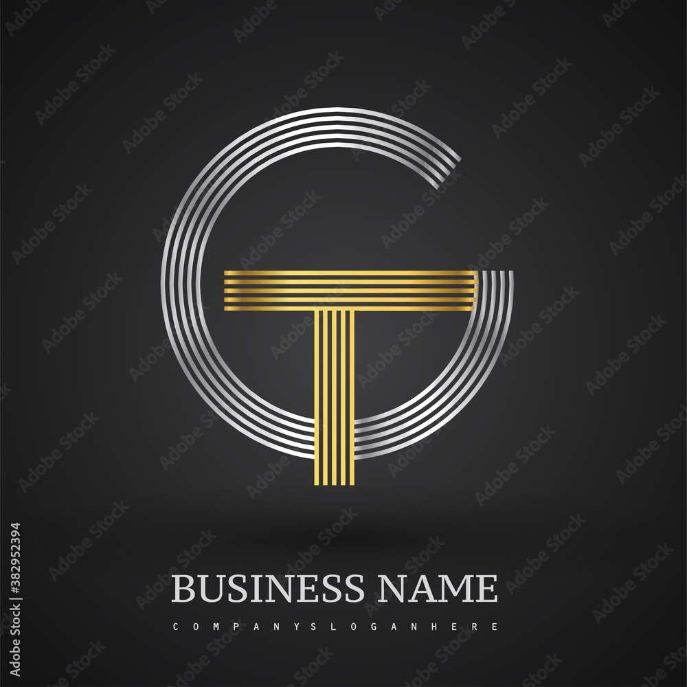 Letter TG logo design circle G shape. Elegant silver and gold colored ...