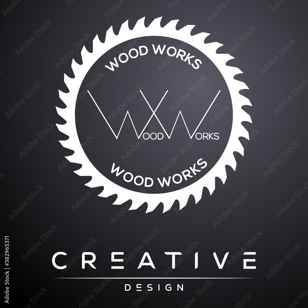 Wood Works Logo design template with Wood Plane Tool for Woodworker ...