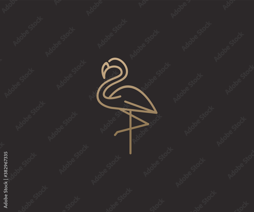 Abstract luxury flamingo logo design template Stock Vector | Adobe Stock