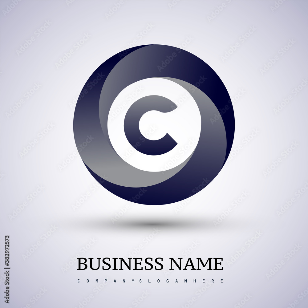 Letter C logo with colorful splash background, letter combination logo ...
