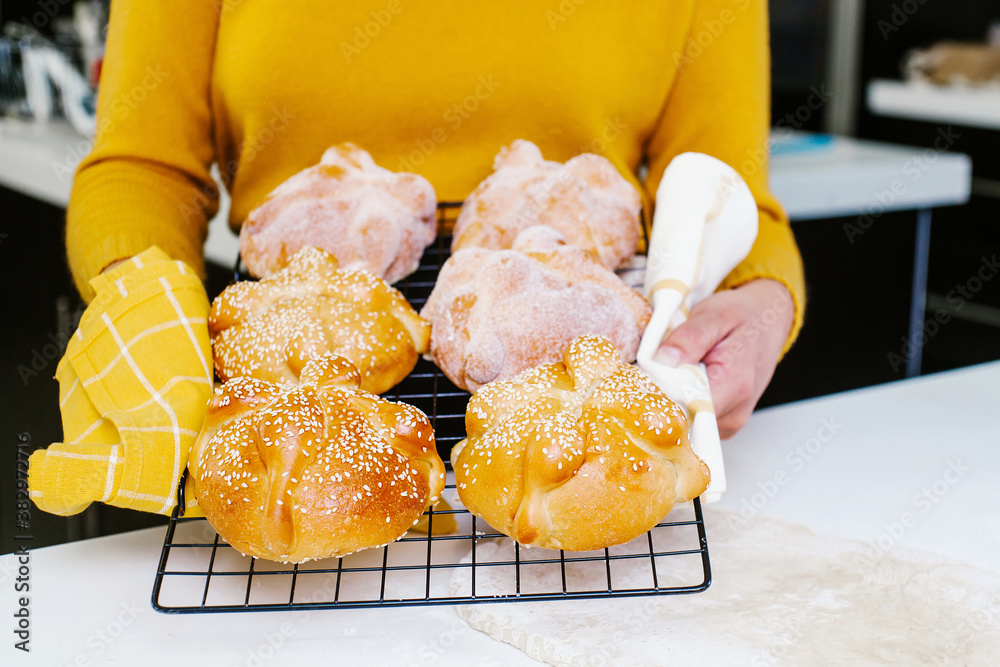 Mexican bread of the dead called pan de muerto traditional from Mexico ...