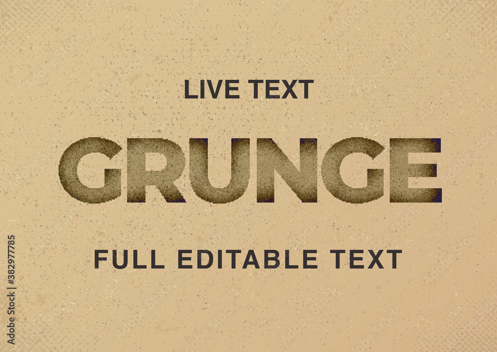 vintage Grunge Text Effect Mockup Full Editable Stock Vector | Adobe Stock