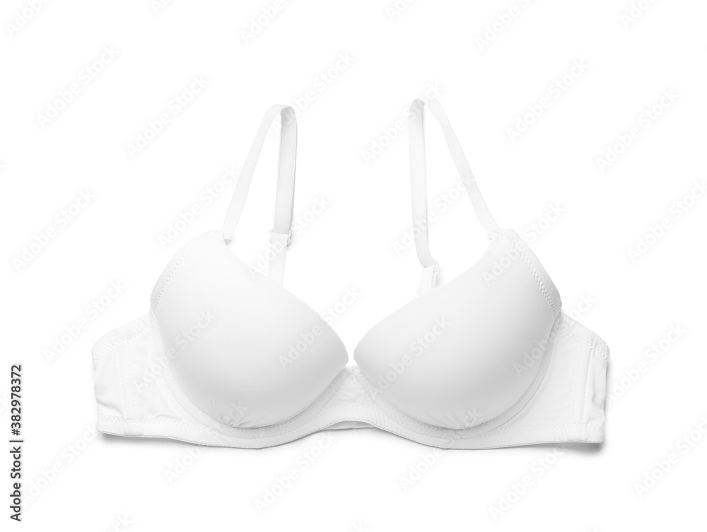 Stylish female bra on white background Stock Photo | Adobe Stock