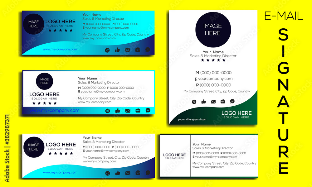 Email Signatures, email signature template, flat and modern e-mail ...