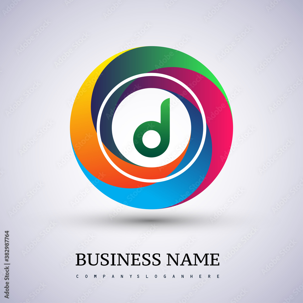 Vecteur Stock Letter D logo with colorful splash background, letter ...