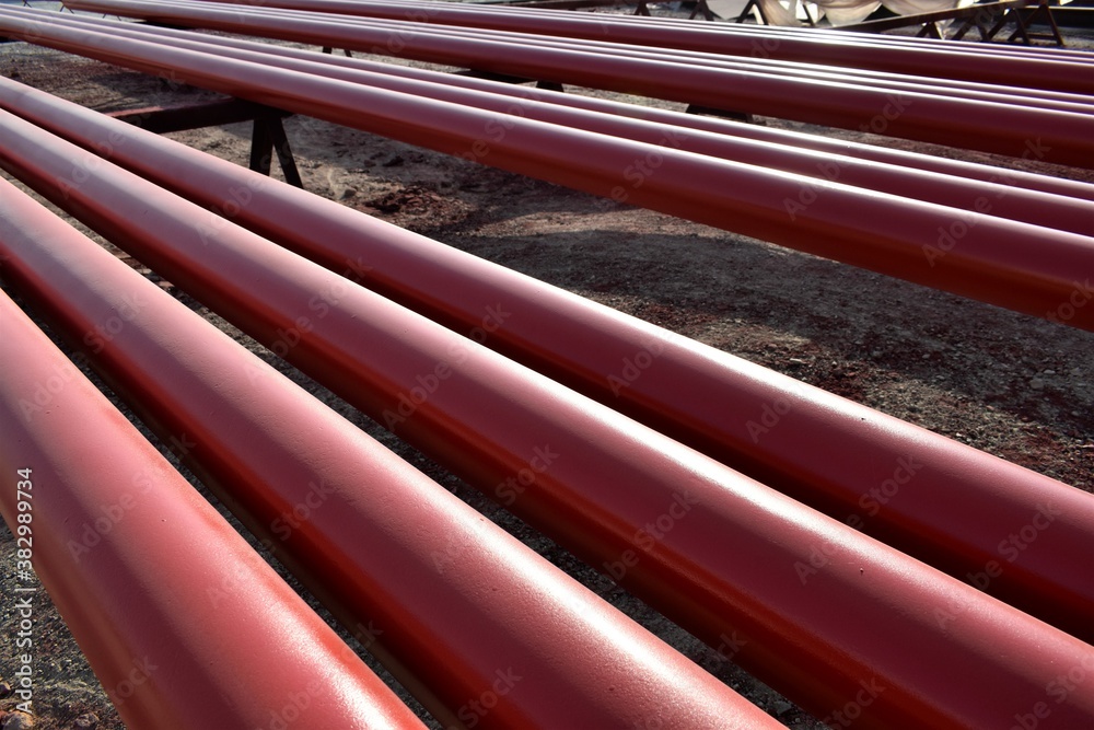 Red steel pipes for fire fighting system and extinguishing water lines ...
